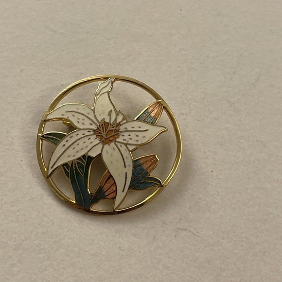 Jewelry | Vintage Cloisonne Lily Flower Pin H13 | Poshmark